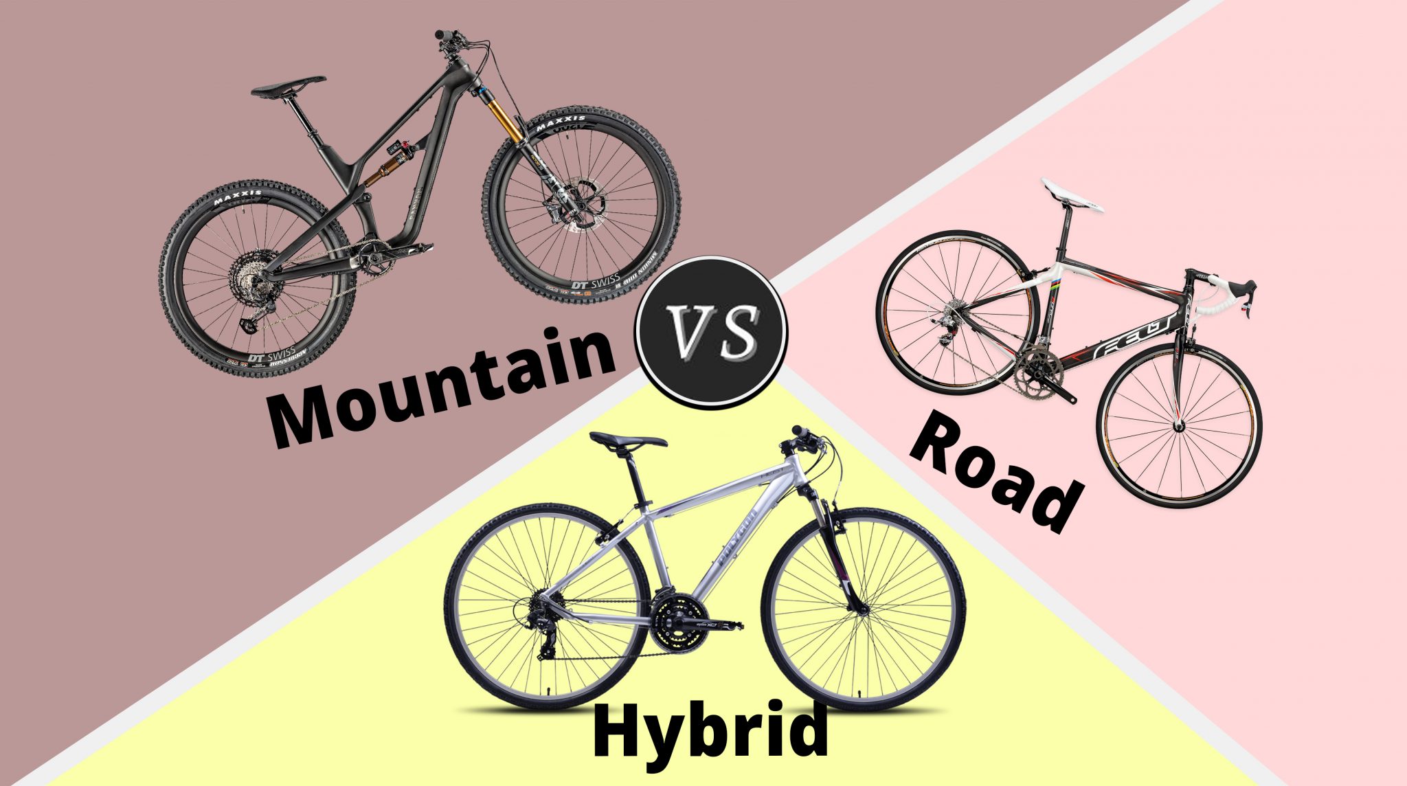 Difference Between Road Bike Vs Mountain Bike Vs Hybrid Bike Difference Between Road Bike Vs Mountain Bike Vs Hybrid Bike